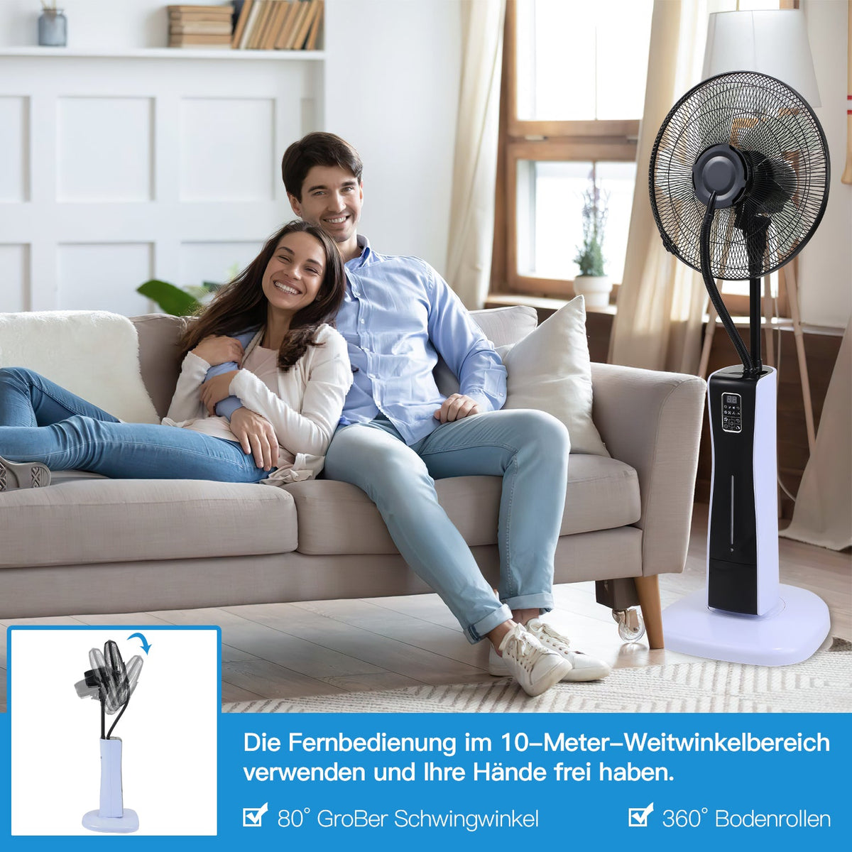 BMOT Standventilator mit Wasserkühlung Ultraschall-Sprühnebel – BMOT Tool