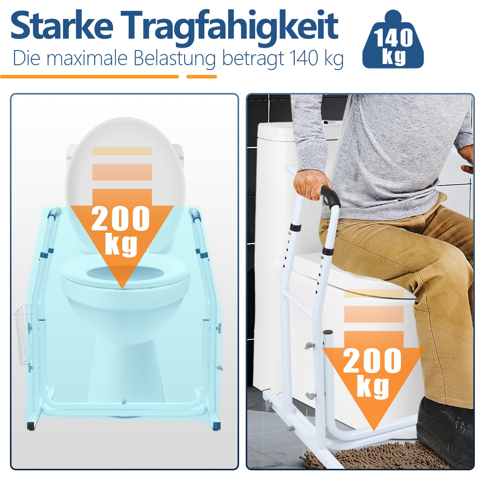 BMOT WC Aufstehhilfe Toilettenstütze Stützhilfe Höhenverstellbar – BMOT ...