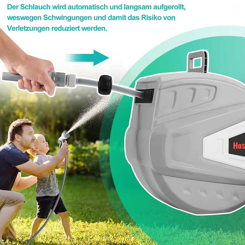 BMOT Schlauchtrommel Wasser Schlauchaufroller mit Handbrause Gartensch ...